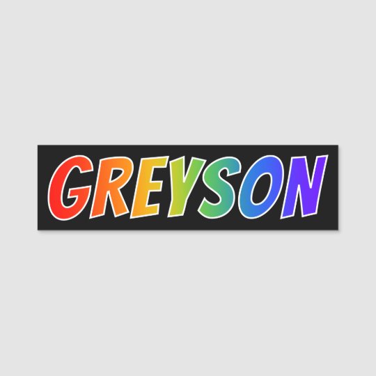 First Name "GREYSON": Fun Rainbow Coloring Name Tag | Zazzle.com