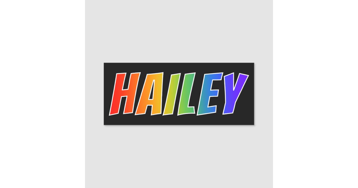 First Name "HAILEY": Fun Rainbow Coloring Name Tag | Zazzle