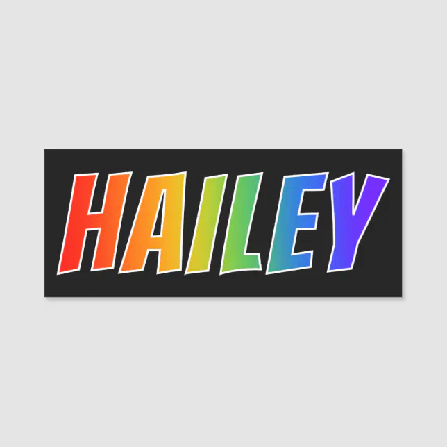 First Name "HAILEY": Fun Rainbow Coloring Name Tag | Zazzle