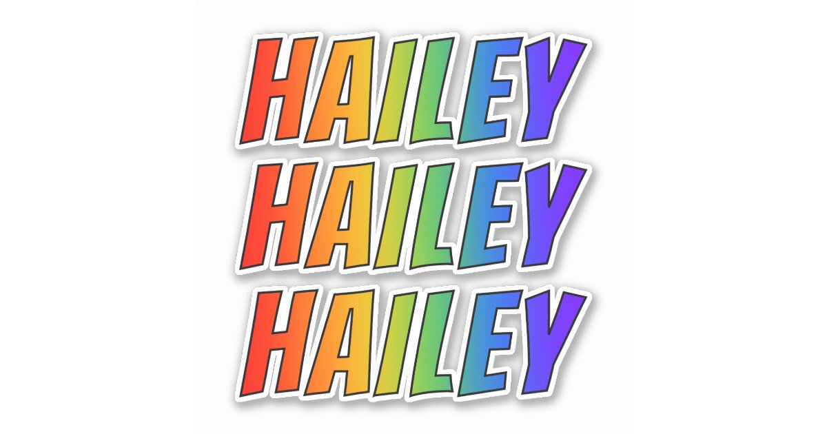 First Name "HAILEY" w/ Fun Rainbow Coloring Sticker | Zazzle