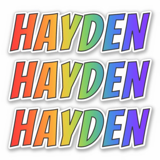 First Name "HAYDEN" w/ Fun Rainbow Coloring Sticker | Zazzle.com