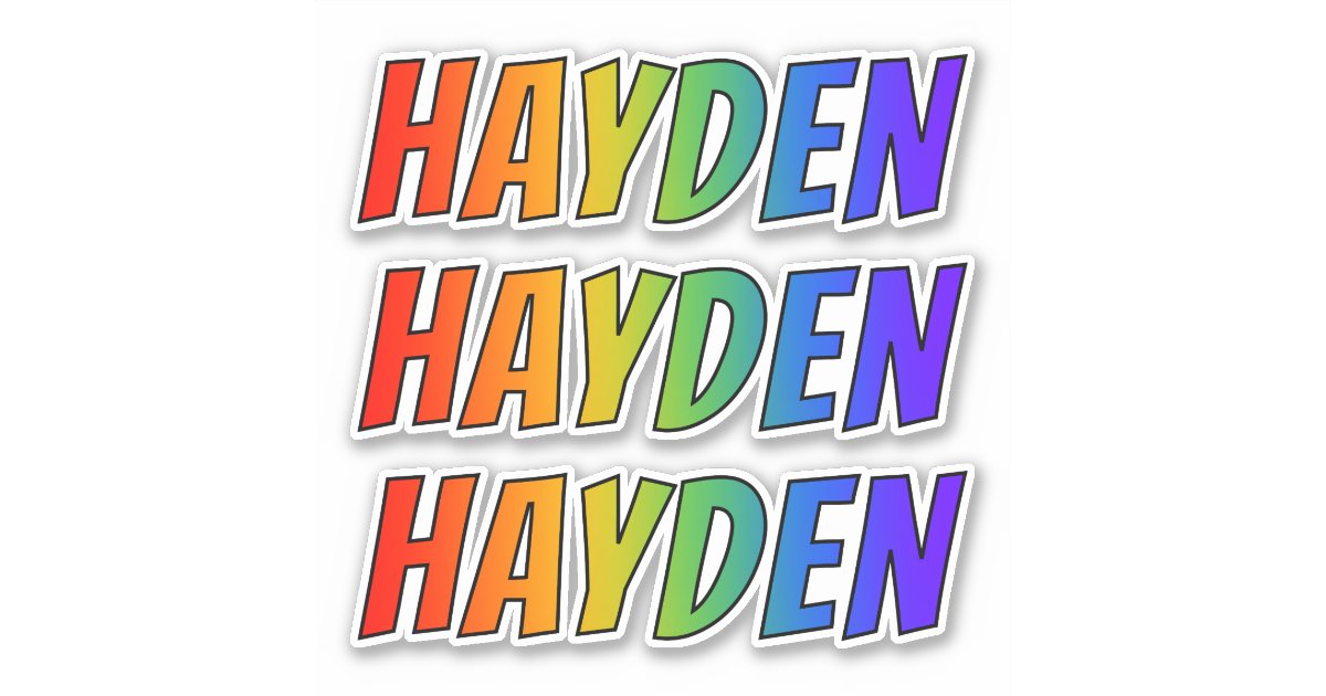 First Name "HAYDEN" w/ Fun Rainbow Coloring Sticker | Zazzle