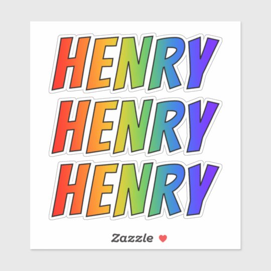 First Name "HENRY" w/ Fun Rainbow Coloring Sticker | Zazzle.com
