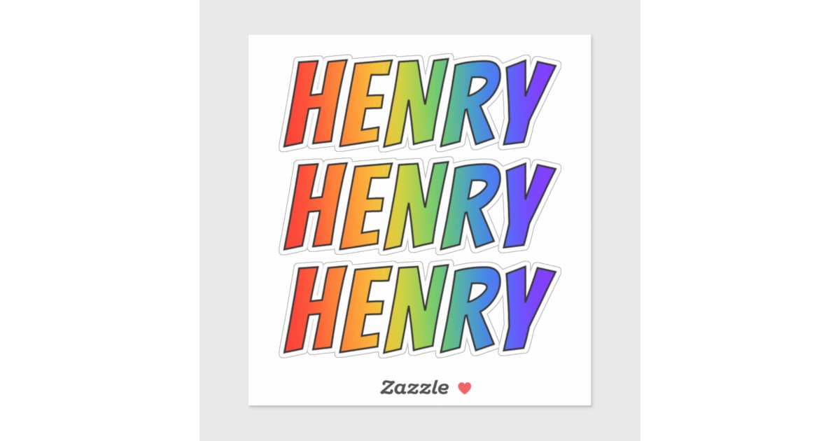 First Name "HENRY" w/ Fun Rainbow Coloring Sticker | Zazzle