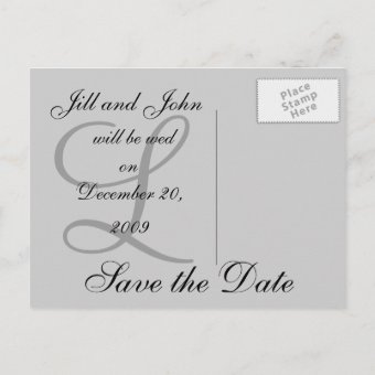 First Name Initial Monogram Save the Date Postcard | Zazzle