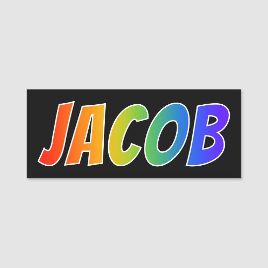 First Name "JACOB": Fun Rainbow Coloring Name Tag | Zazzle.com
