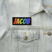 First Name "JACOB": Fun Rainbow Coloring Name Tag | Zazzle