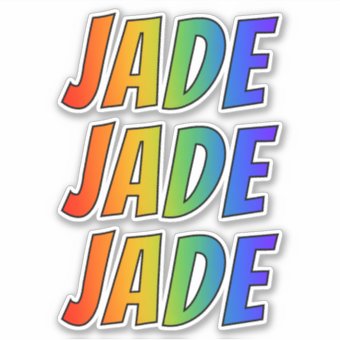 First Name "JADE" w/ Fun Rainbow Coloring Sticker | Zazzle