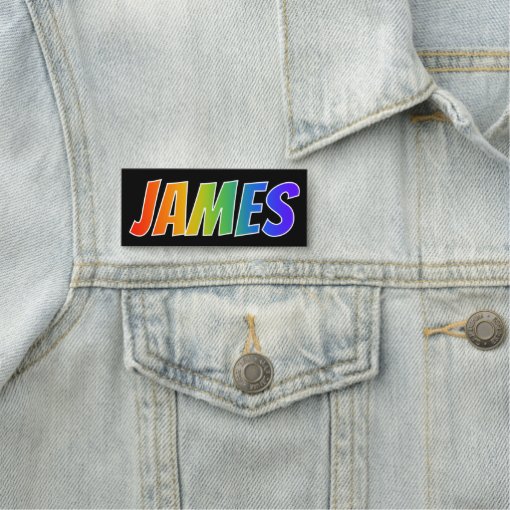 First Name "JAMES": Fun Rainbow Coloring Name Tag | Zazzle