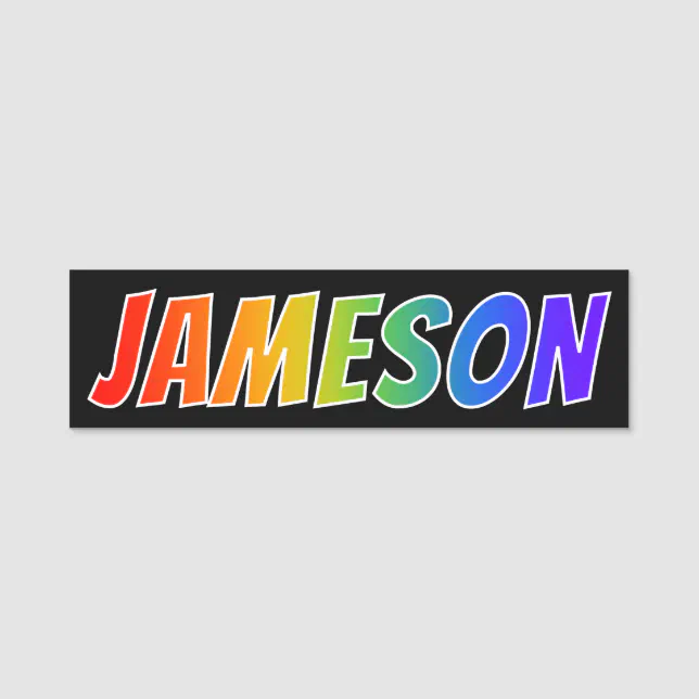 First Name "JAMESON": Fun Rainbow Coloring Name Tag | Zazzle