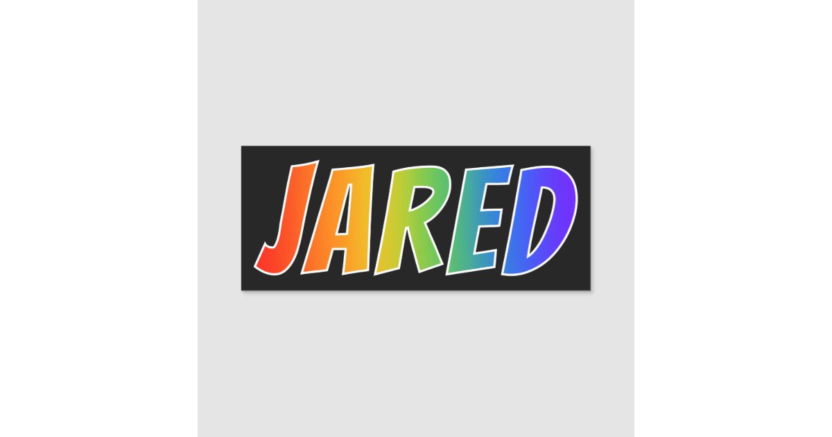First Name "JARED": Fun Rainbow Coloring Name Tag | Zazzle