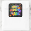 First Name "JASE", Fun "HAPPY BIRTHDAY" Square Sticker | Zazzle