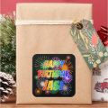 First Name "JASE", Fun "HAPPY BIRTHDAY" Square Sticker | Zazzle