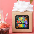 First Name "JASE", Fun "HAPPY BIRTHDAY" Square Sticker | Zazzle