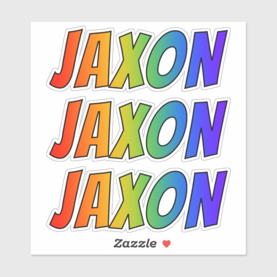 First Name "JAXON" w/ Fun Rainbow Coloring Sticker | Zazzle.com