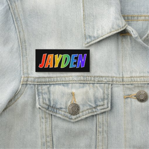 First Name "JAYDEN": Fun Rainbow Coloring Name Tag | Zazzle