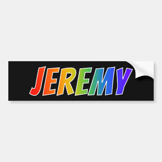 First Name "JEREMY": Fun Rainbow Coloring Bumper Sticker | Zazzle