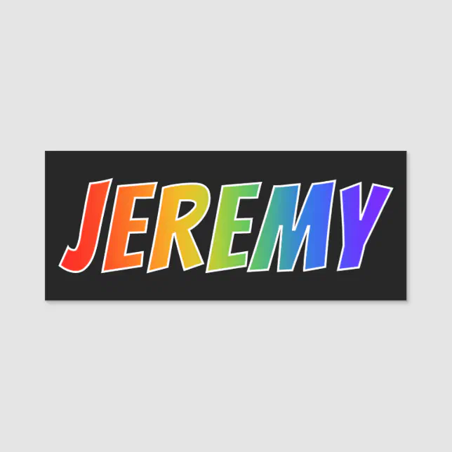 First Name "JEREMY": Fun Rainbow Coloring Tag | Zazzle