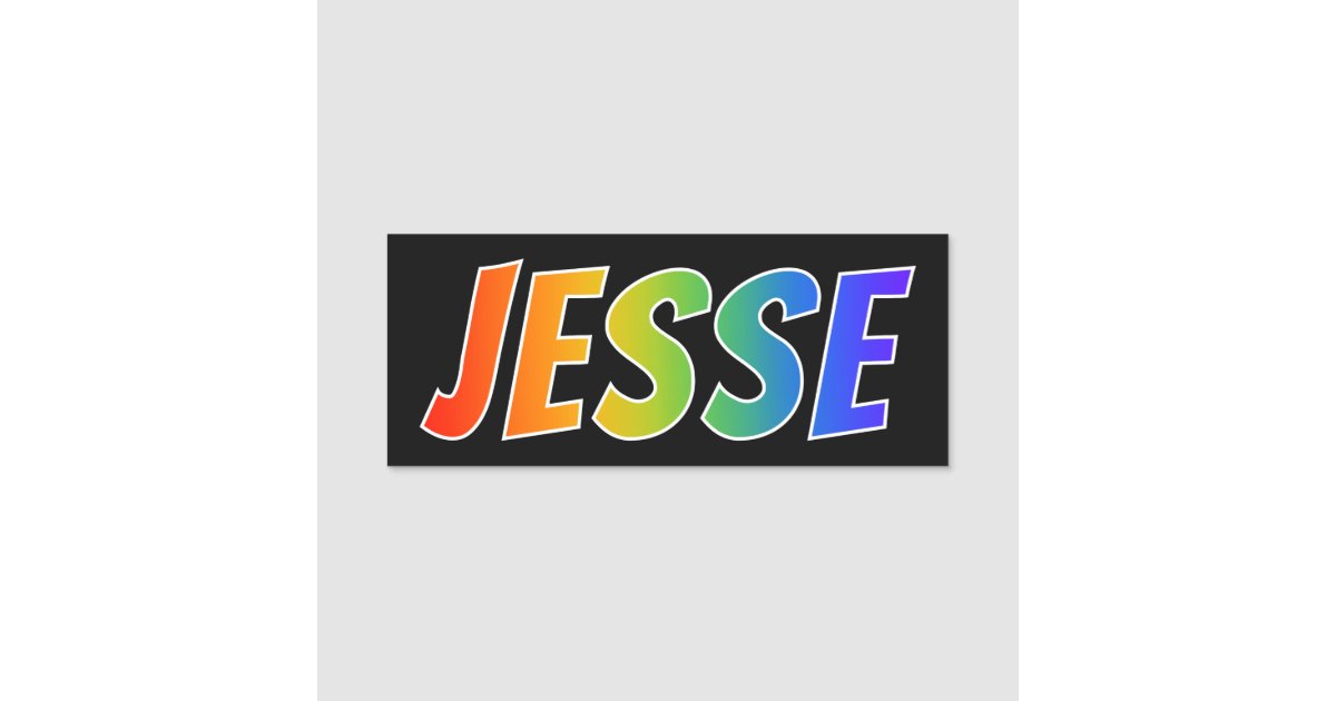 First Name "JESSE": Fun Rainbow Coloring Tag | Zazzle