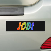 First Name "JODI": Fun Rainbow Coloring Bumper Sticker | Zazzle