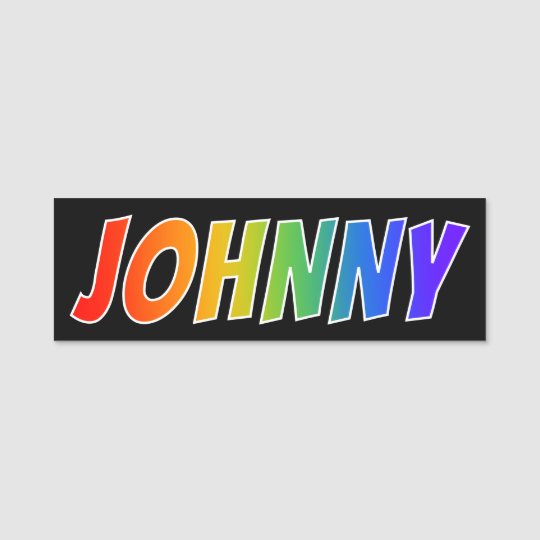 First Name "JOHNNY": Fun Rainbow Coloring Name Tag | Zazzle.com
