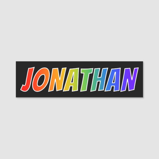 First Name "JONATHAN": Fun Rainbow Coloring Name Tag | Zazzle.com
