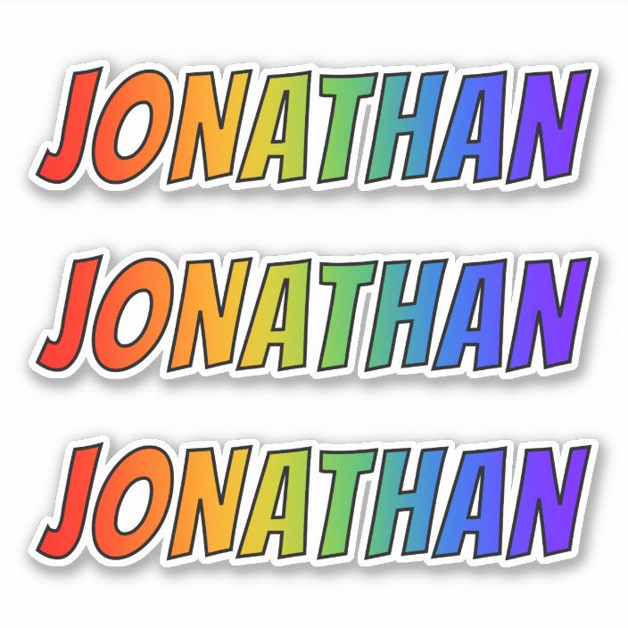 First Name "JONATHAN" w/ Fun Rainbow Coloring Sticker | Zazzle.com