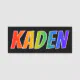 First Name "KADEN": Fun Rainbow Coloring Name Tag | Zazzle
