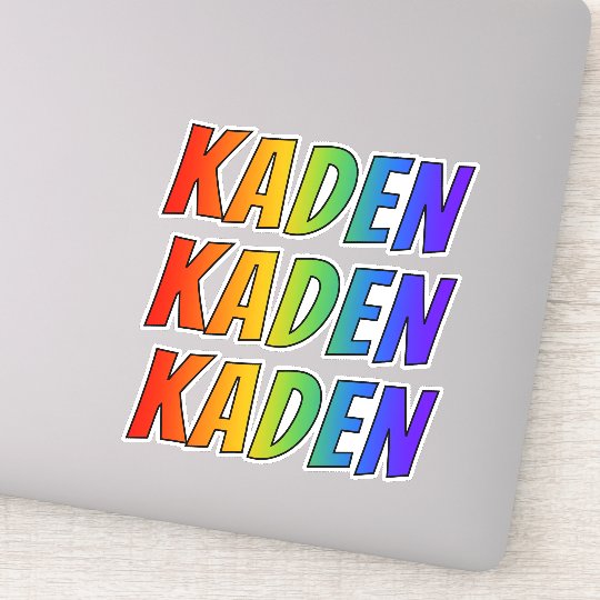 First Name "KADEN" w/ Fun Rainbow Coloring Sticker | Zazzle.com
