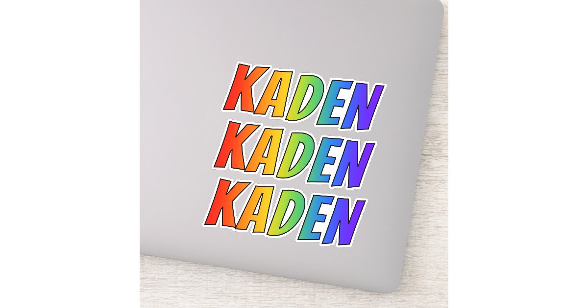 First Name "KADEN" w/ Fun Rainbow Coloring Sticker | Zazzle