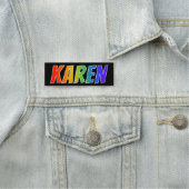 First Name "KAREN": Fun Rainbow Coloring Name Tag | Zazzle
