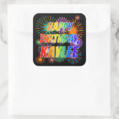 First Name "KAYLEE", Fun "HAPPY BIRTHDAY" Square Sticker | Zazzle