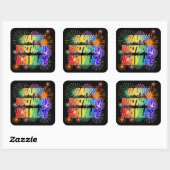 First Name "KAYLEE", Fun "HAPPY BIRTHDAY" Square Sticker | Zazzle
