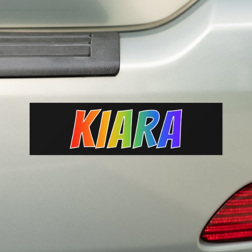 First Name "KIARA": Fun Rainbow Coloring Bumper Sticker | Zazzle