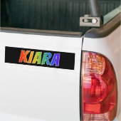 First Name "KIARA": Fun Rainbow Coloring Bumper Sticker | Zazzle