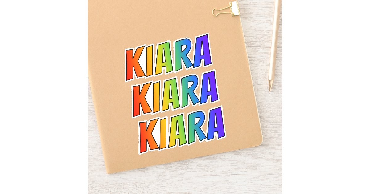 First Name "KIARA" w/ Fun Rainbow Coloring Sticker | Zazzle