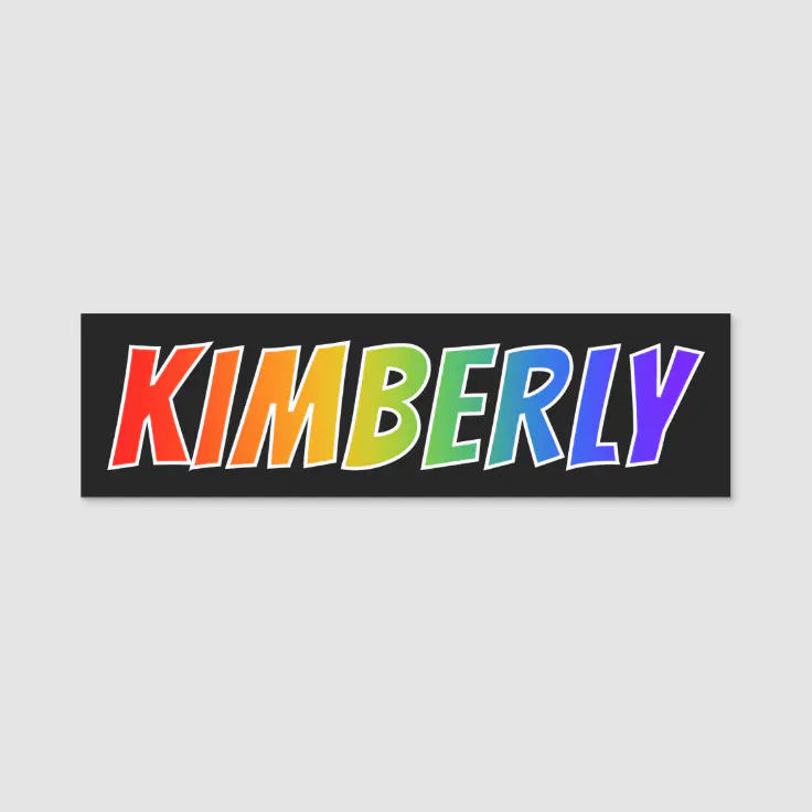 First Name "KIMBERLY": Fun Rainbow Coloring Name Tag | Zazzle