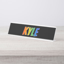 First Name "KYLE": Fun Rainbow Coloring Desk Name Plate | Zazzle