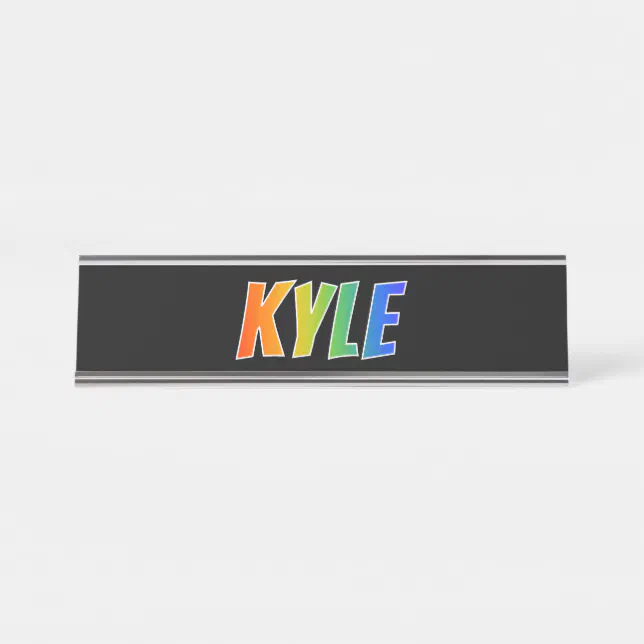 First Name "KYLE": Fun Rainbow Coloring Desk Name Plate | Zazzle