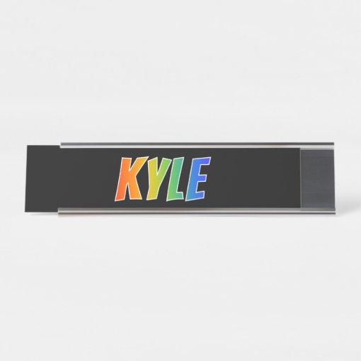 First Name "KYLE": Fun Rainbow Coloring Desk Name Plate | Zazzle