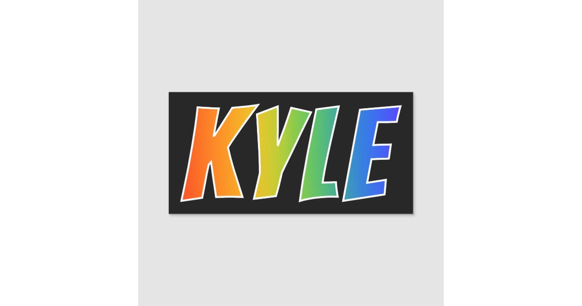 First Name "KYLE": Fun Rainbow Coloring Name Tag | Zazzle