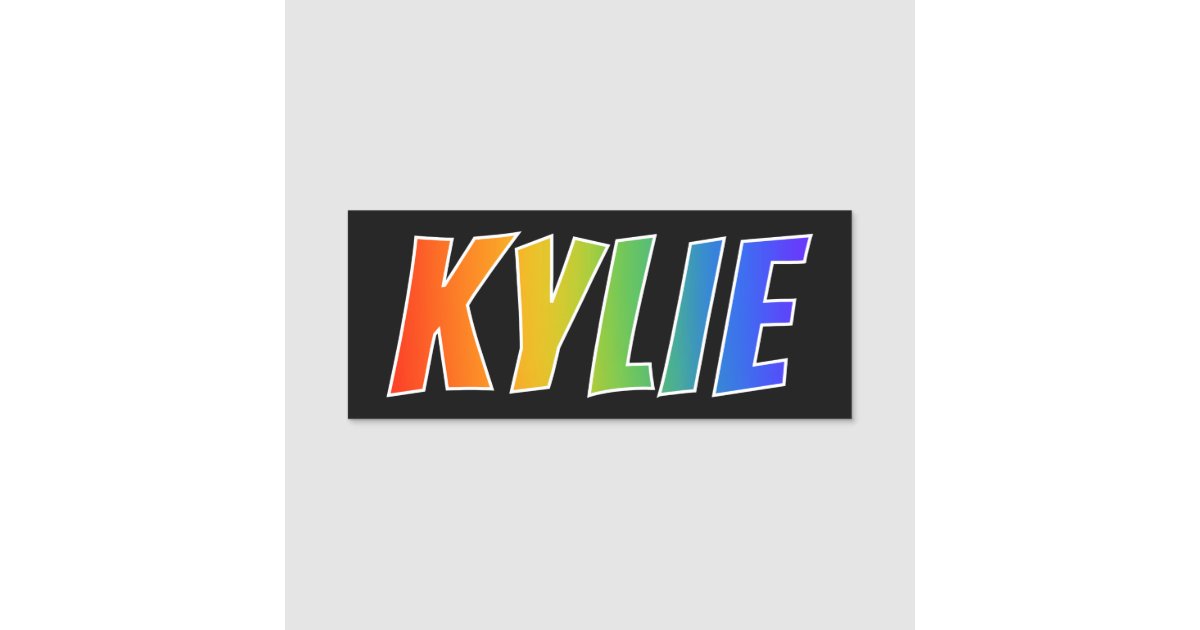 First Name "KYLIE": Fun Rainbow Coloring Name Tag | Zazzle