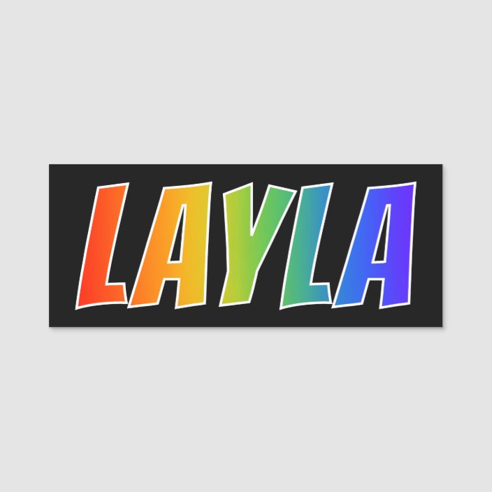 First Name "LAYLA": Fun Rainbow Coloring Name Tag | Zazzle.com