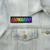 First Name "LEONARDO": Fun Rainbow Coloring Name Tag | Zazzle