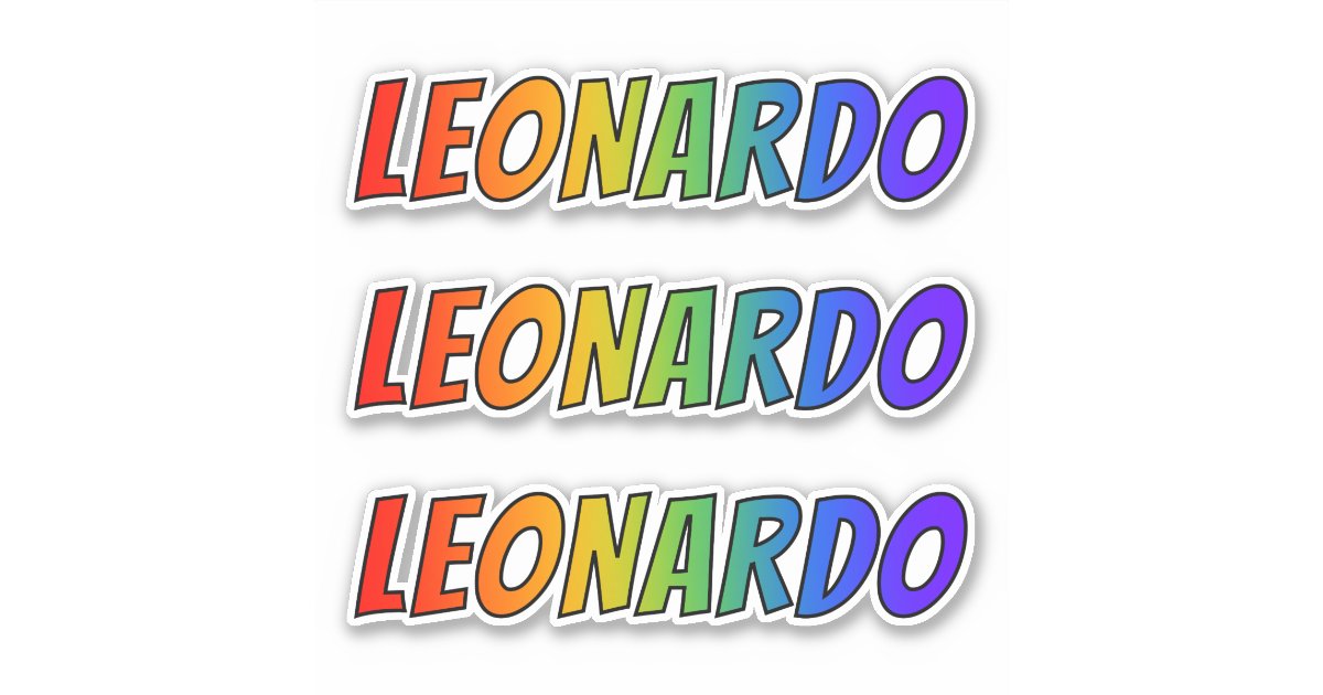 First Name "LEONARDO" w/ Fun Rainbow Coloring Sticker | Zazzle