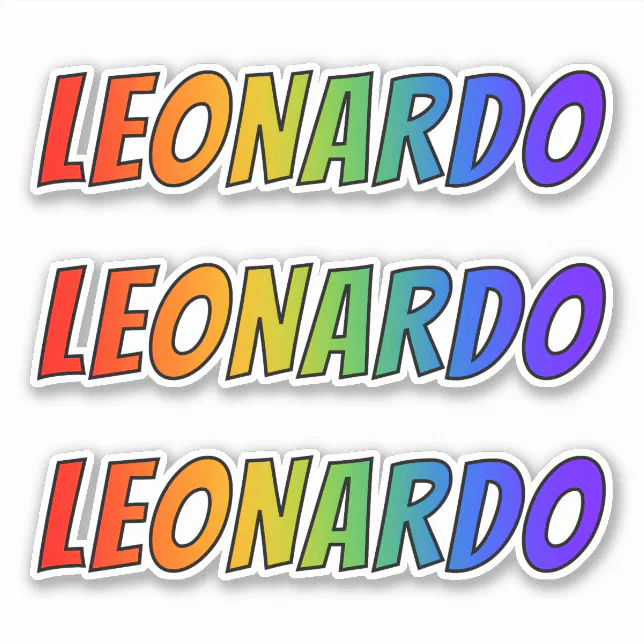 First Name "LEONARDO" w/ Fun Rainbow Coloring Sticker | Zazzle