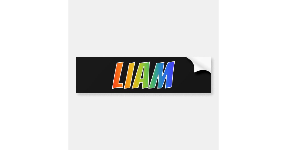 First Name "LIAM": Fun Rainbow Coloring Bumper Sticker | Zazzle