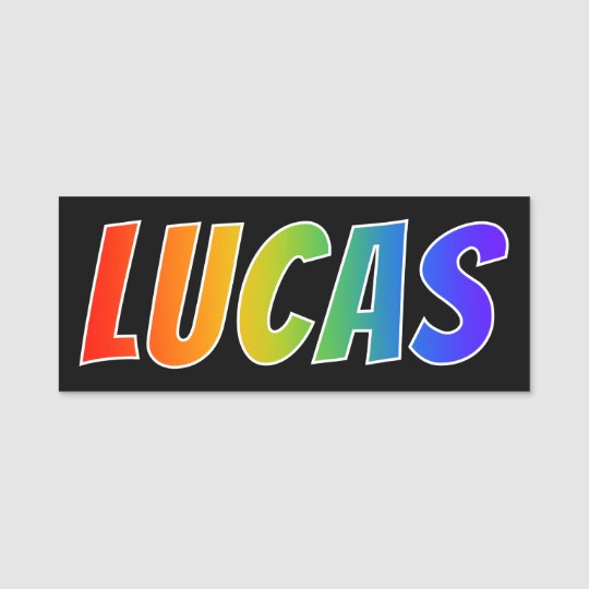 First Name "LUCAS": Fun Rainbow Coloring Name Tag | Zazzle.com