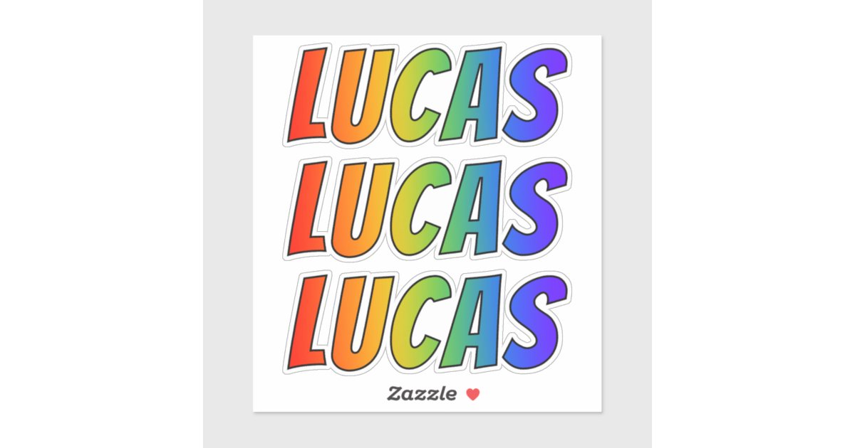 First Name "LUCAS" w/ Fun Rainbow Coloring Sticker | Zazzle