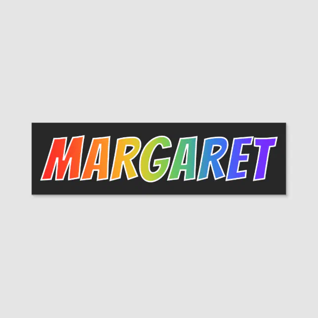 First Name "MARGARET": Fun Rainbow Coloring Name Tag | Zazzle